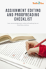 Assignment Editing and Proofreading Checklist | Tutor2You